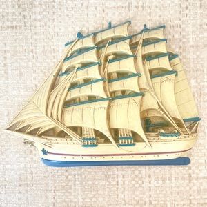 Vintage | Art | Vintage Nautical Wall Decor Tall Ship Plaques Mid ...